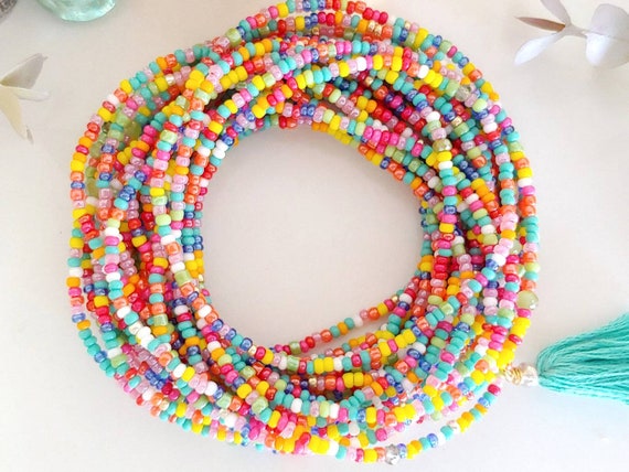 Carnival Beaded Wrap Bracelet on Stretch Cord - Etsy