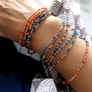 Morocco Long Seed Bead Wrap Bracelet With Semi Precious Stones on ...