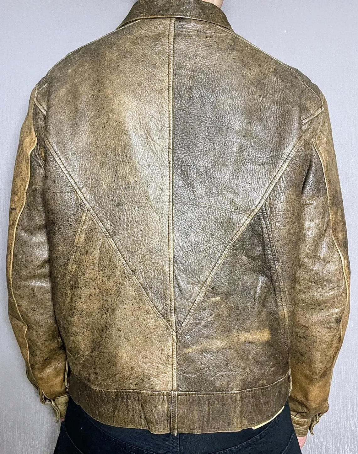 Vintage Distressed Leather Flight Jacket – Classic Brown Aviator Bomber ...