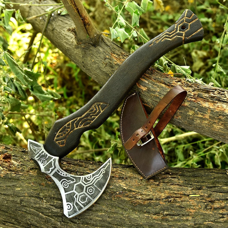 Viking Axe Hand Forged High Carbon Steel Hatchet | Camping & Bushcraft ...