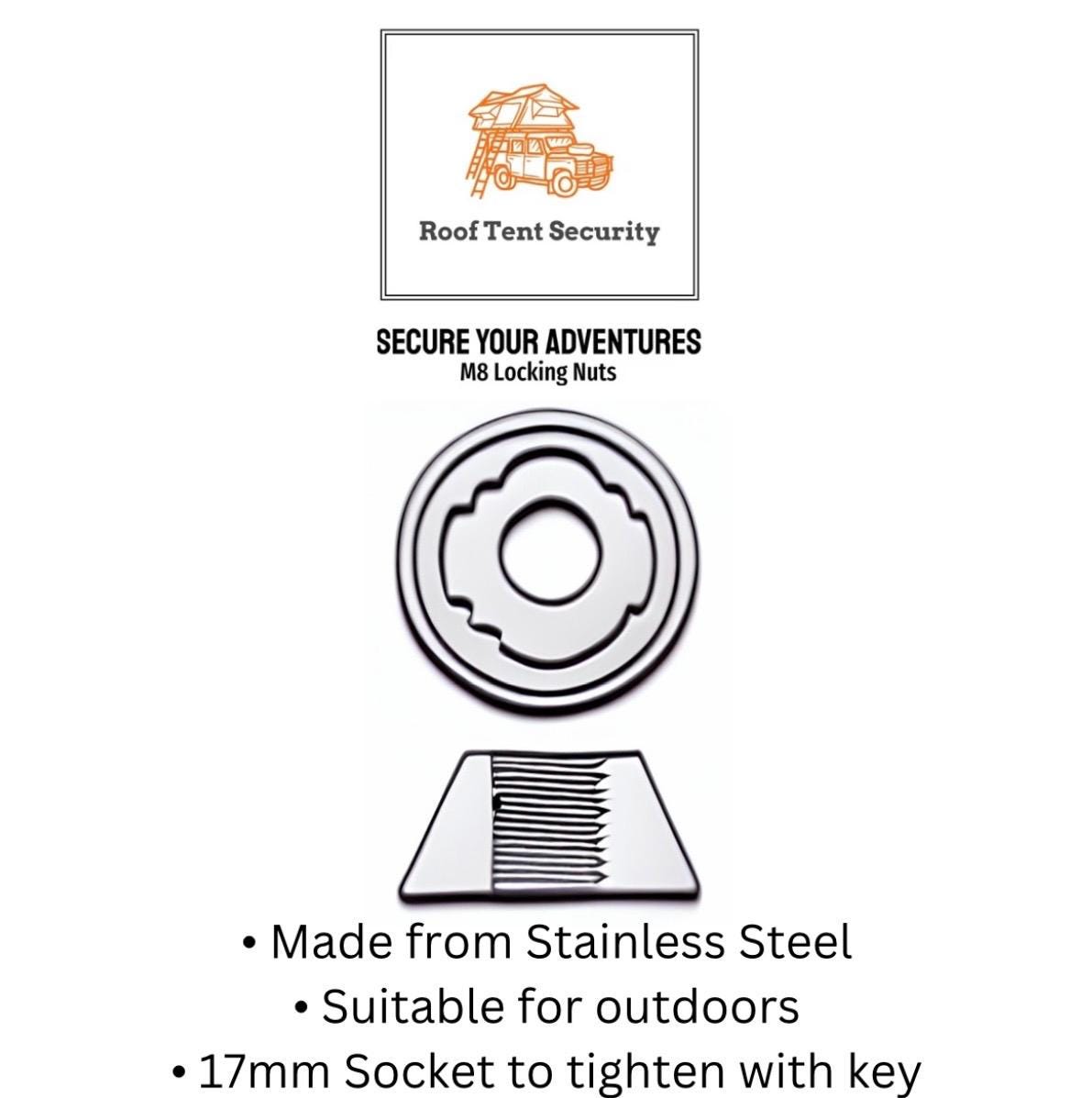 Tentbox M8 Anti-theft Security Locking Nuts / Tentbox Security Alarm ...