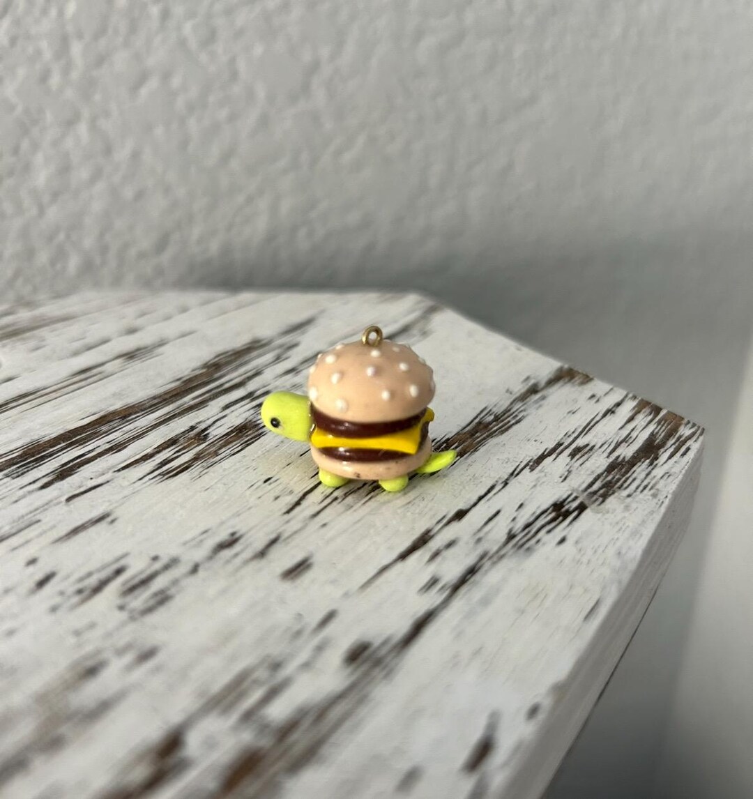 Polymer Clay Burger Turtle Charm - Etsy