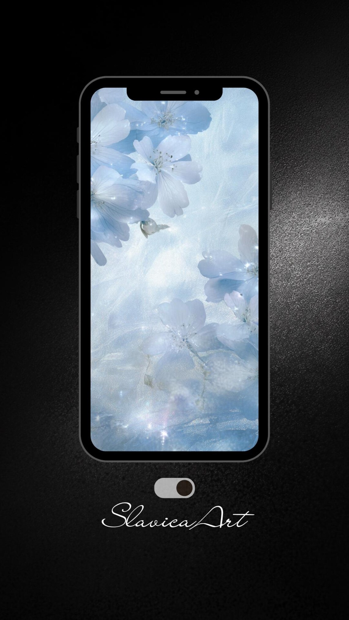 Blue Floral Digital Wallpaper for Phone, Featuring Soothing Shades of ...