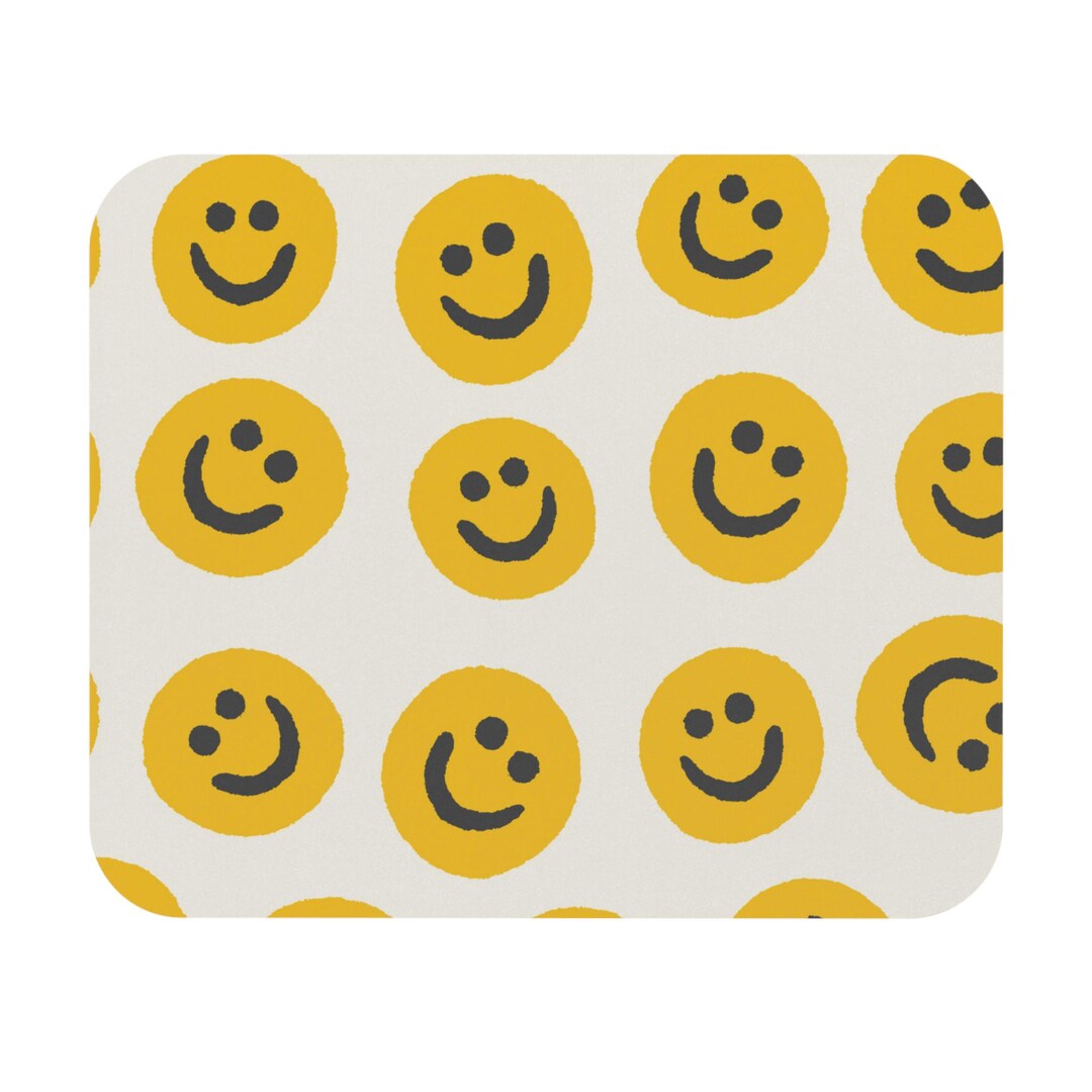 Smiley Face Mouse Pad, Cheerful Desk Accessory, Office Gifts, Computer ...