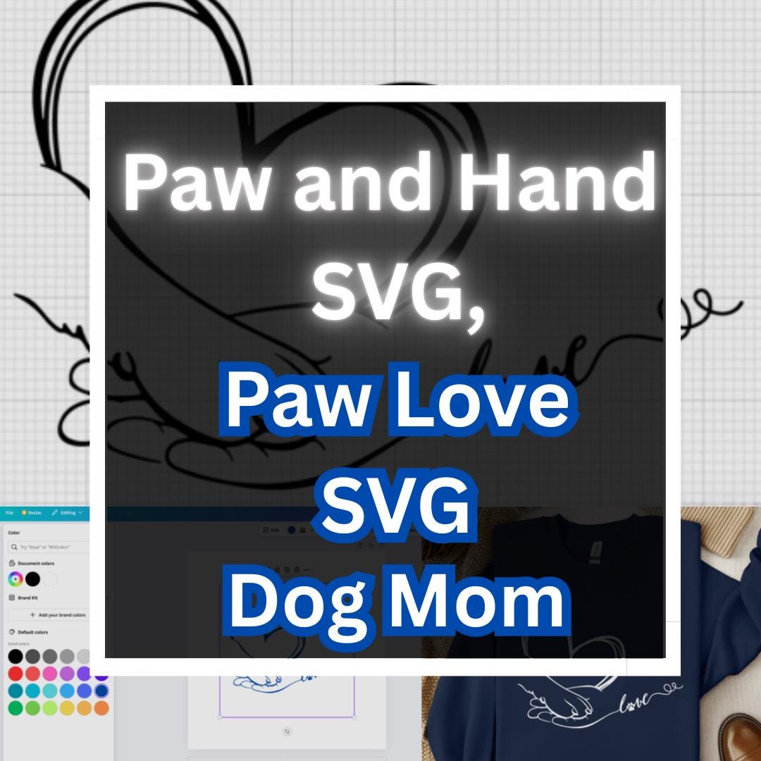 Paw and Hand SVG - Paw Love SVG for Dog Moms - Cute Pet Lover Cut File ...