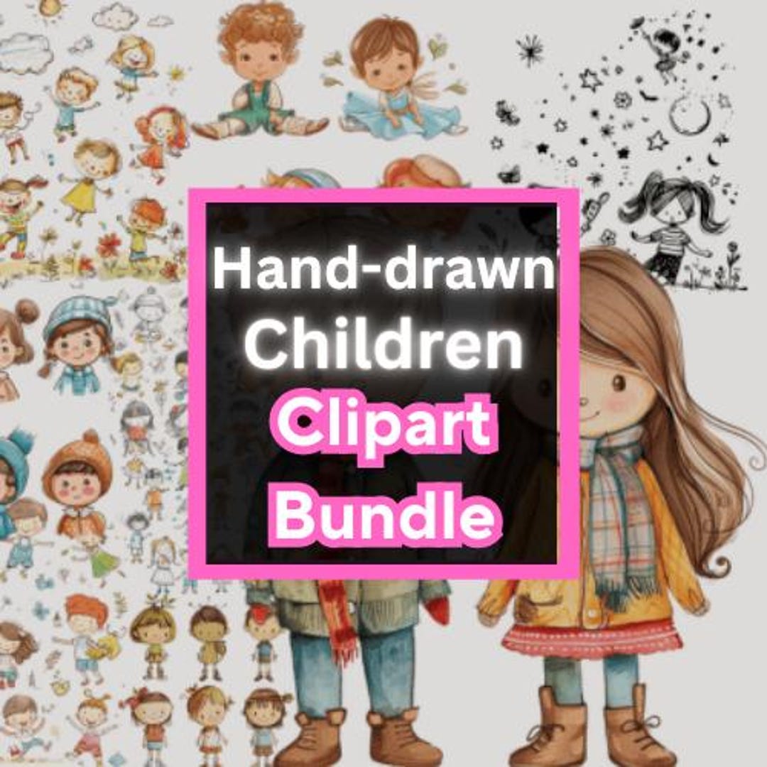 Hand-drawn Children Clipart Bundle - Etsy