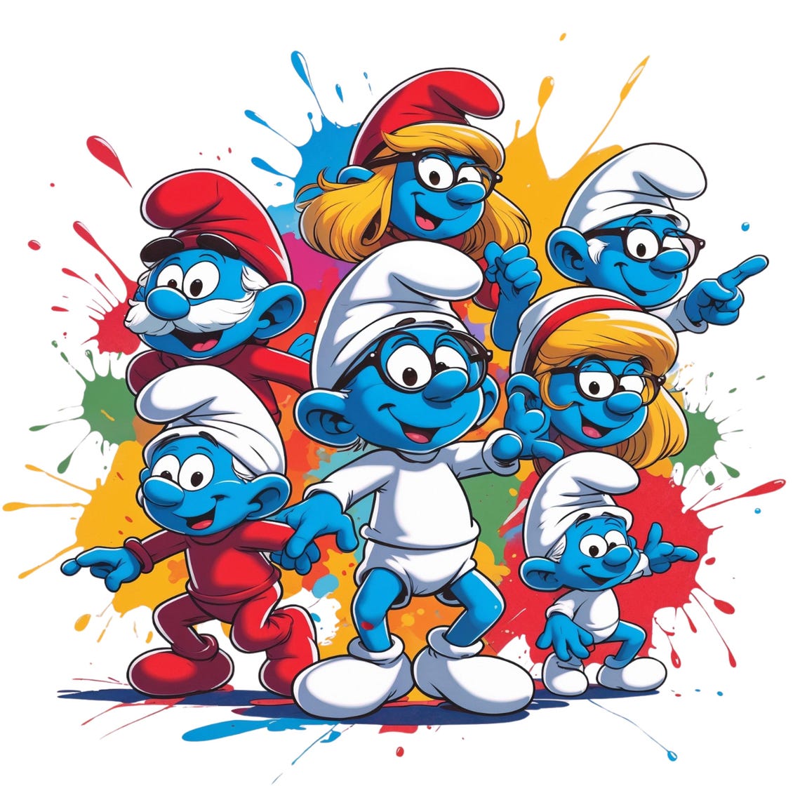 Smurfs Digital Art | Printable PNG & JPG Files | High-resolution Kids ...