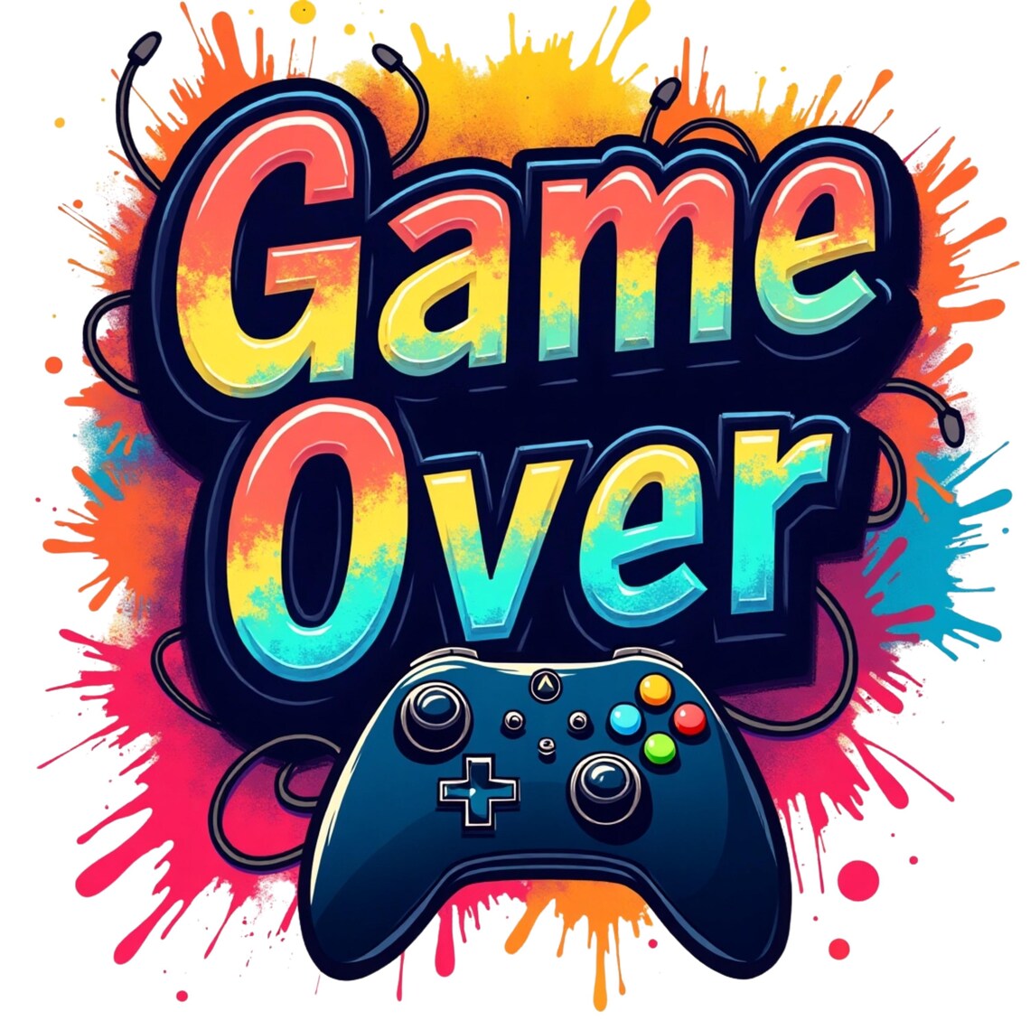 Game Over Retro Gaming Art Print | Video Game Poster | Gamer Room Wall ...
