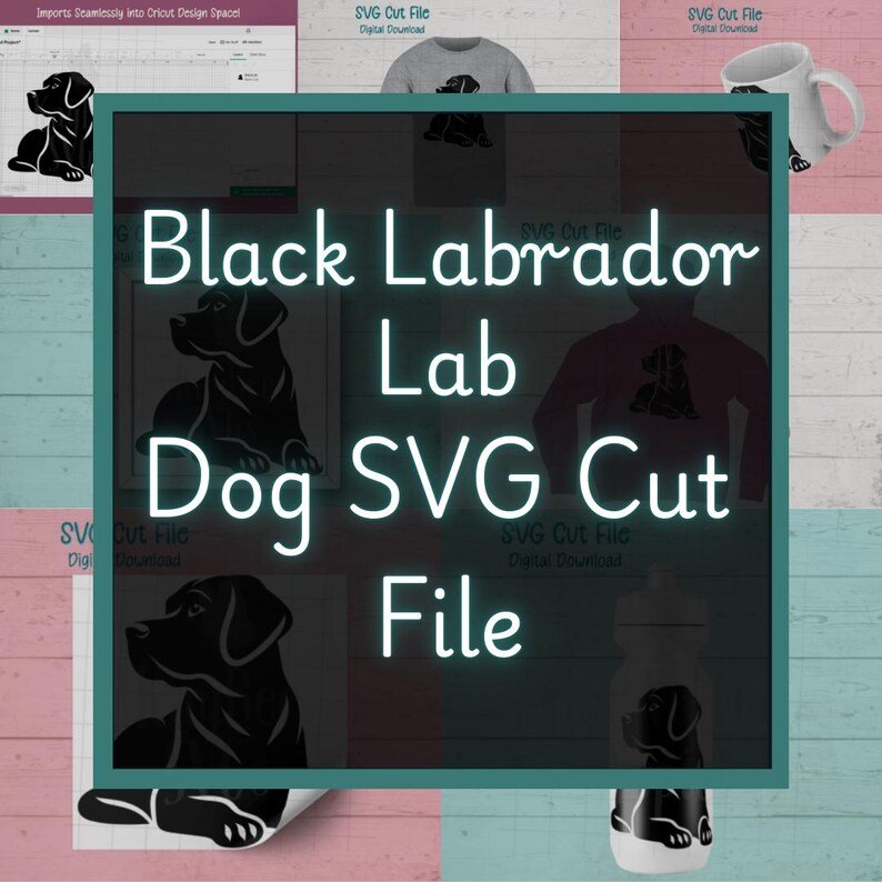 Black Labrador Retriever SVG - Lab Dog Cut File for Cricut, Silhouette ...