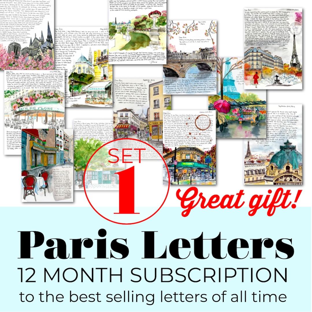 Paris Letters Subscription: Personalized Art Mail, 12-month Gift - Etsy