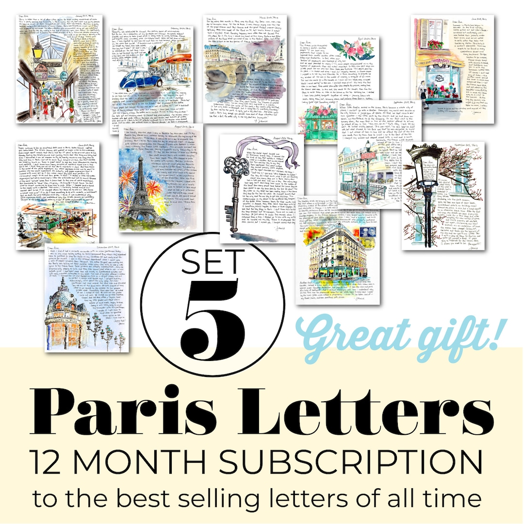 PARIS LETTERS: 12 Month Subscription of SET 5 of the Best Selling Paris ...