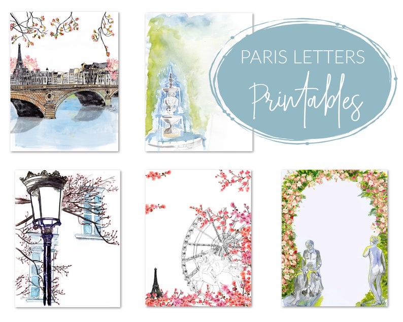 Letter Writing Kit: Print Your Own Stationery With Paris - Etsy