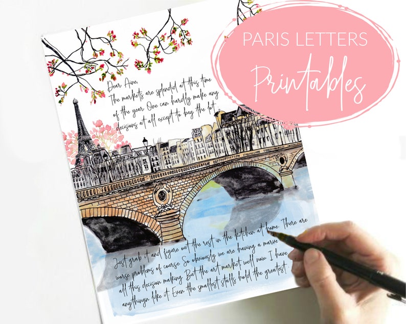 Letter Writing Kit: Print Your Own Stationery With Paris - Etsy