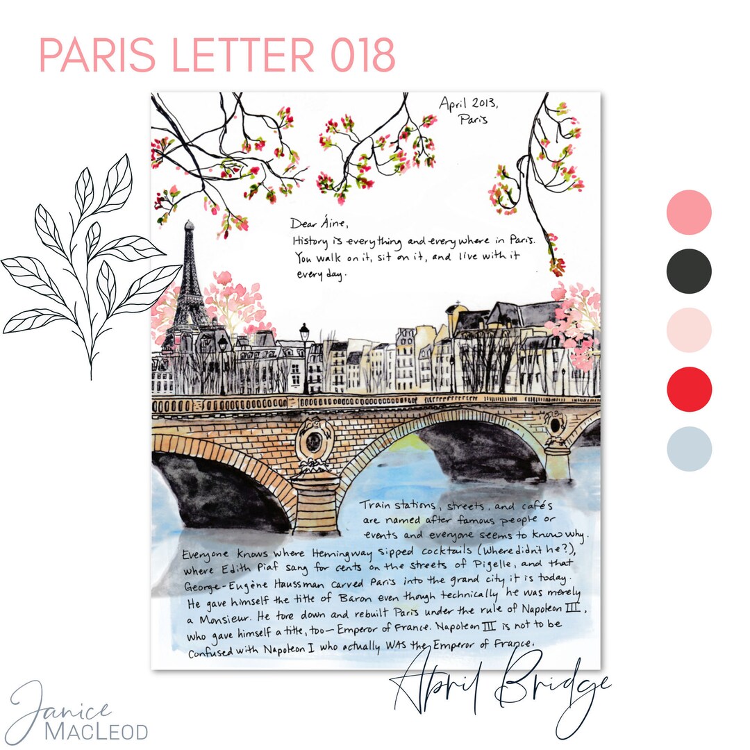 PARIS LETTERS by Janice Macleod, Bridges, April, the Letter That Was ...