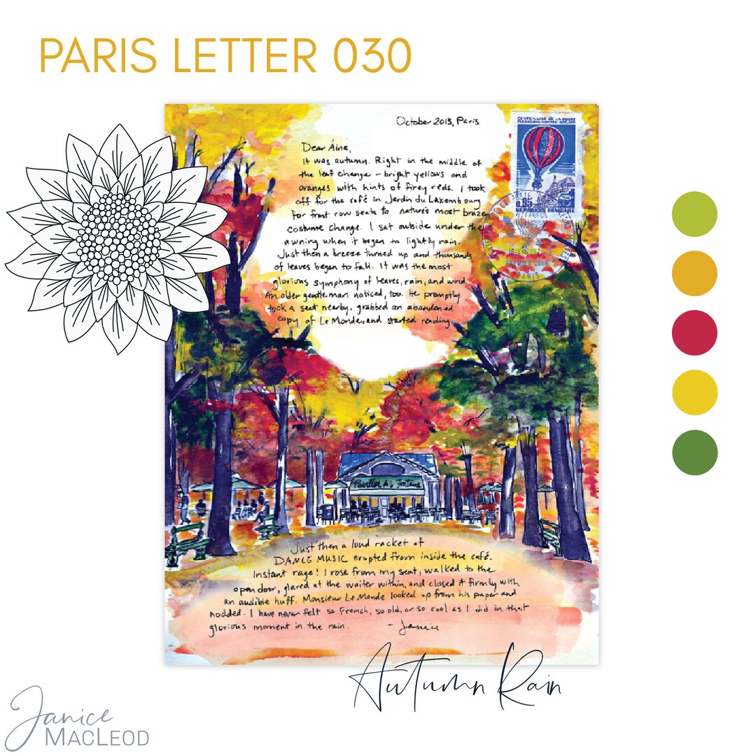 PARIS LETTERS by Janice Macleod, October Rain, A Letter About Sitting ...
