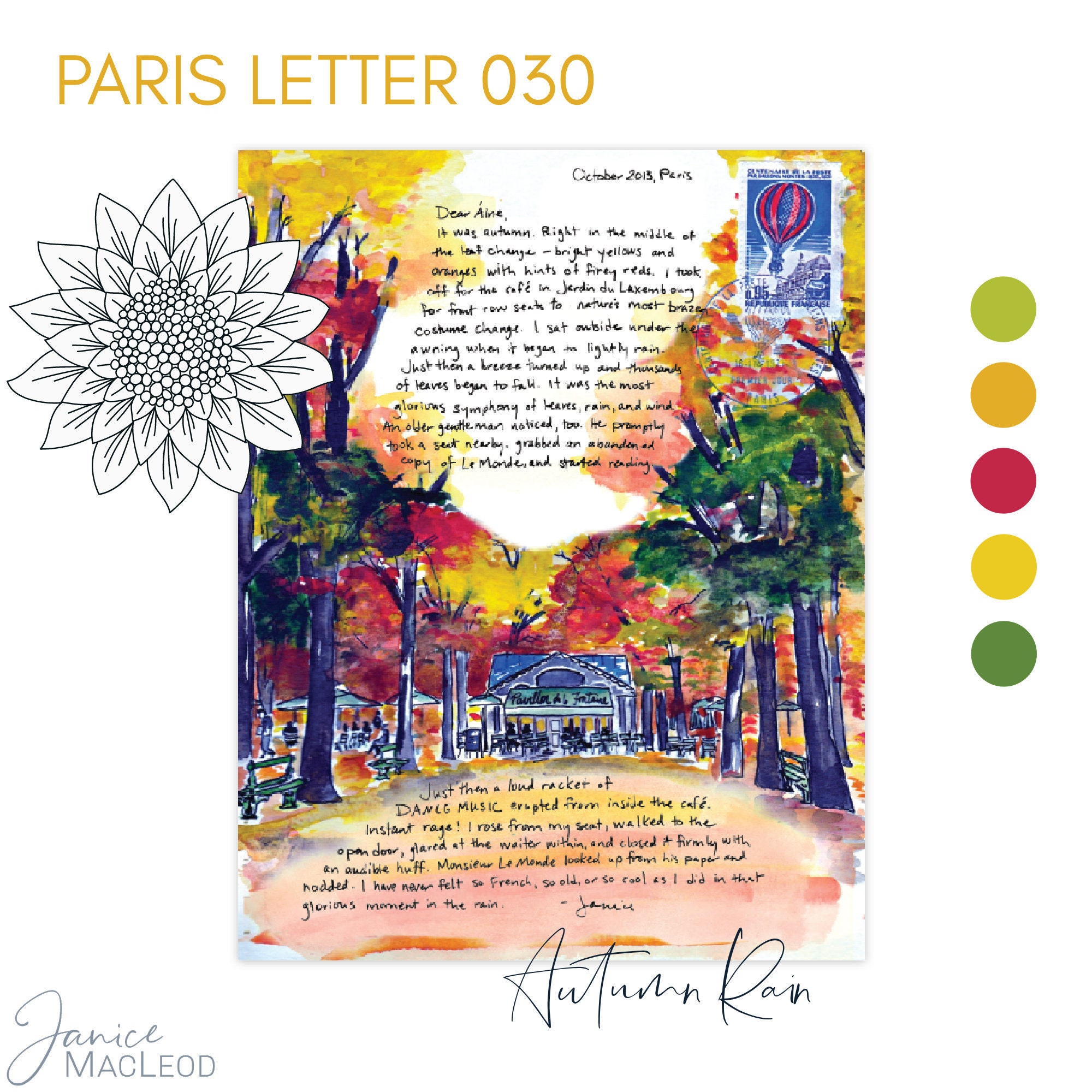 PARIS LETTERS by Janice Macleod October Rain A Letter About - Etsy Canada