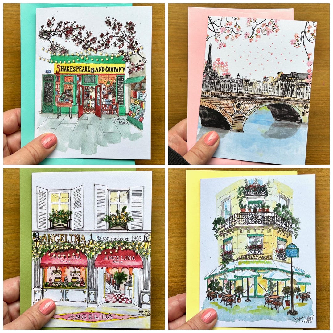 Paris Art Notecard Set | Blank Cards | Stationery | Janice Macleod - Etsy