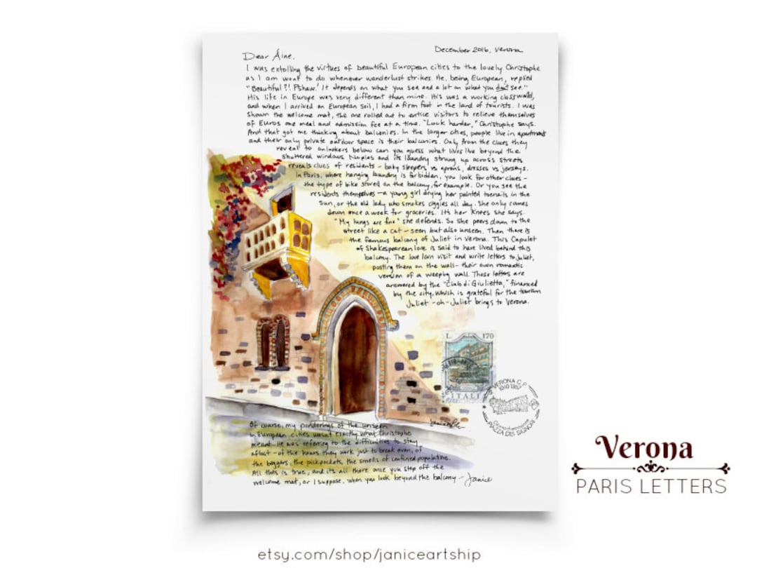 TRAVEL LETTERS by Janice Macleod Verona Italy December A - Etsy