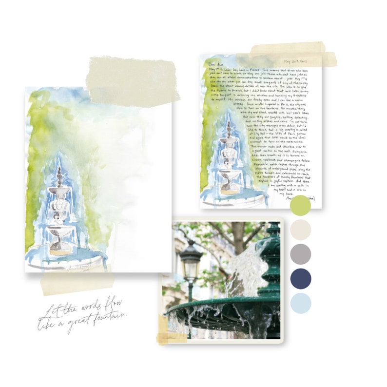 Letter Writing Kit: Print Your Own Stationery With Paris - Etsy