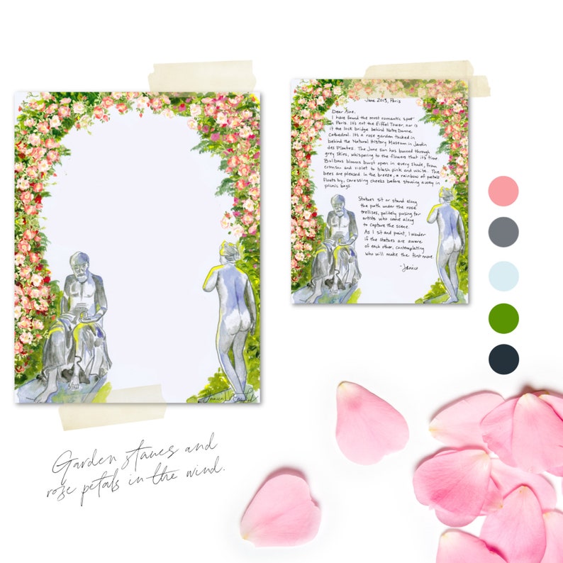 Letter Writing Kit: Print Your Own Stationery With Paris - Etsy