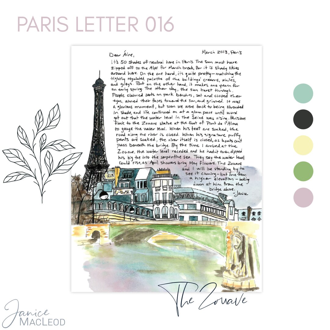 PARIS LETTERS by Janice Macleod Seine Flood March About - Etsy