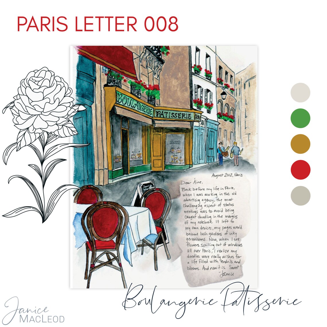 PARIS LETTERS by Janice Macleod Geraniums at the Boulangerie: | Etsy