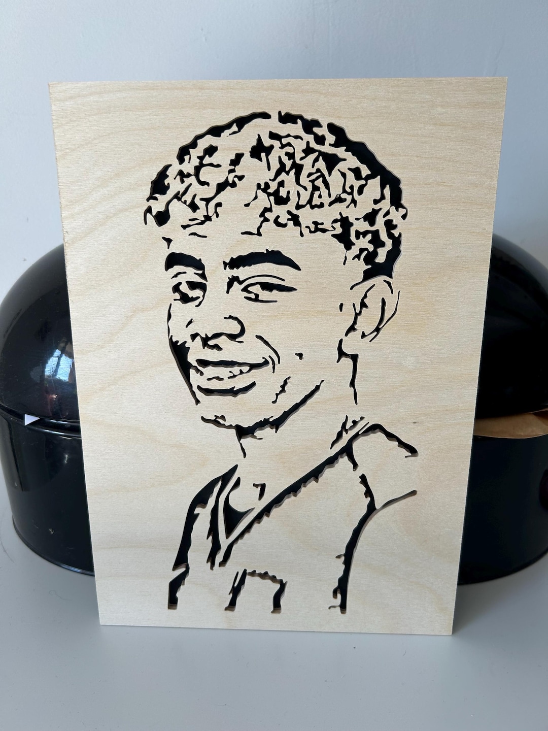 Lamine YAMAL Portrait A4 Format Hand-cut With a Scroll Saw Raw Birch ...