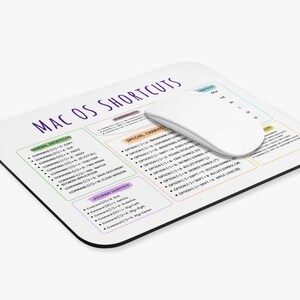 Mac OS Keyboard Shortcuts Mouse Pad (rectangle) Version 2; Mac Keyboard Cheat Sheet; Mac OS ...