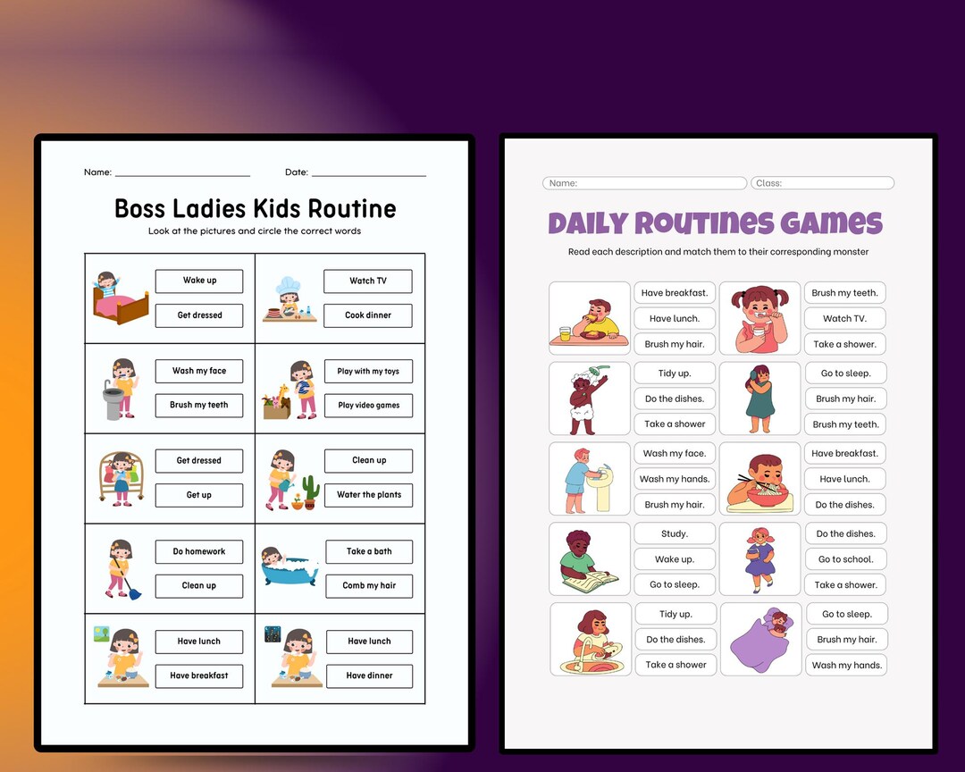 Smart Kid's Routine Game Printable | Daily Task Chart for Kids, Morning ...