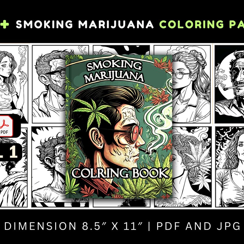 Marijuana Coloring - Etsy