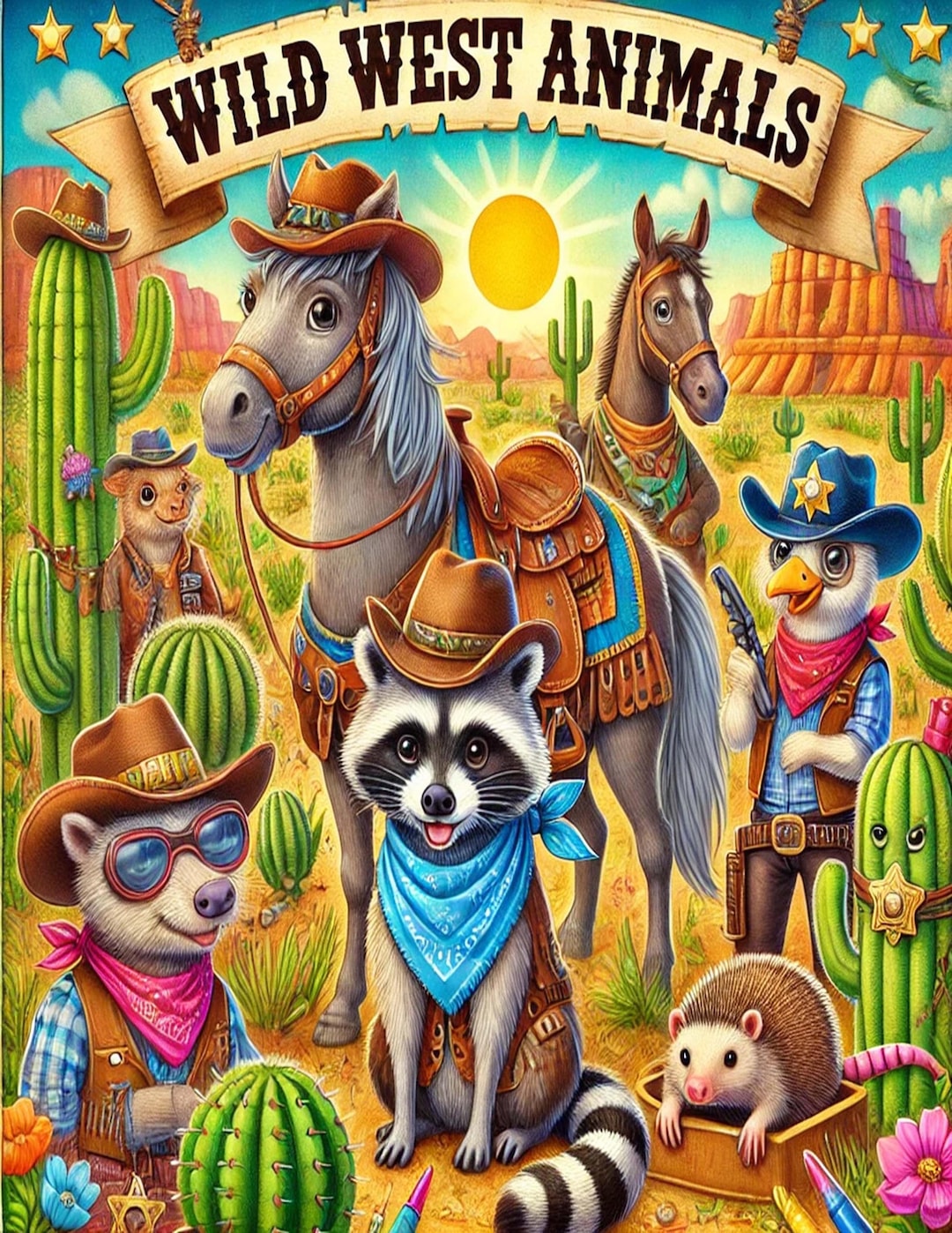 Wild West Animals - Printable Coloring Pages for Kids | Digital ...