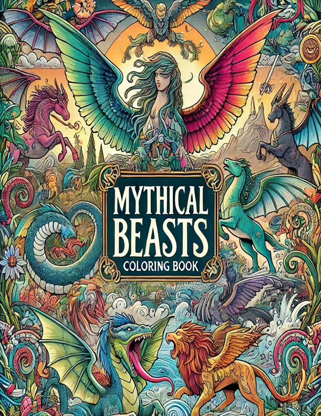 Mythical Beasts - 20 Printable Coloring Pages for Kids | Digital ...