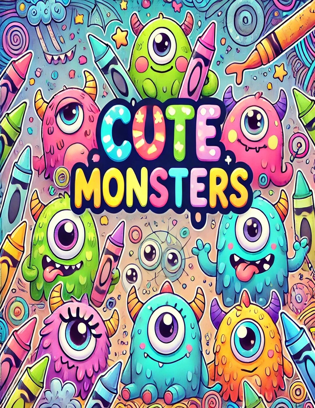 Cute Monsters - 20 Printable Coloring Pages for Kids | Digital Download ...