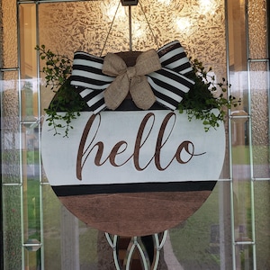 14" Round Hanging Welcome Sign - Etsy