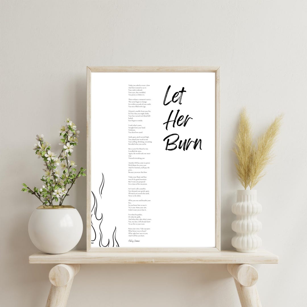 Let Her Burn - Printable Poem for Female Empowerment - Etsy