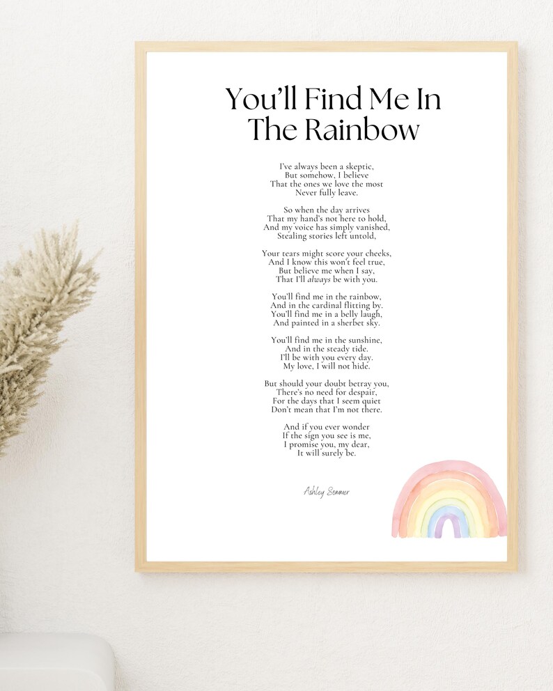 Poem for Grieving Loved Ones - Printable Poem - Etsy