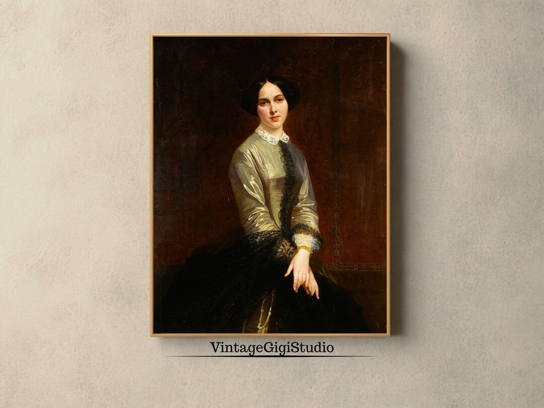Dark Victorian Woman Portrait, INSTANT DOWNLOAD, Woman in Ball Gown ...
