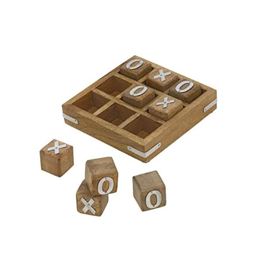 Wooden Tic Tac Board Game Handmade Noughts and Crosses Tik Tak Toe ...
