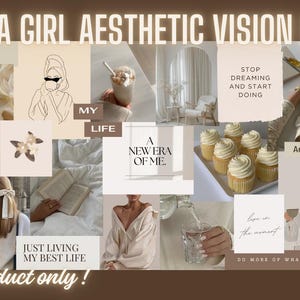 Printable Vanilla Girl Aesthetic Beige Vision Board | Digital Product ...