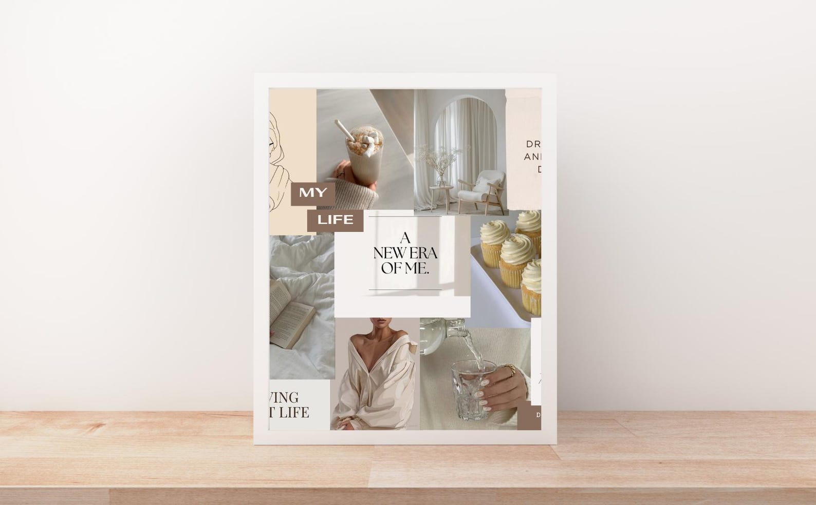 Printable Vanilla Girl Aesthetic Beige Vision Board | Digital Product ...