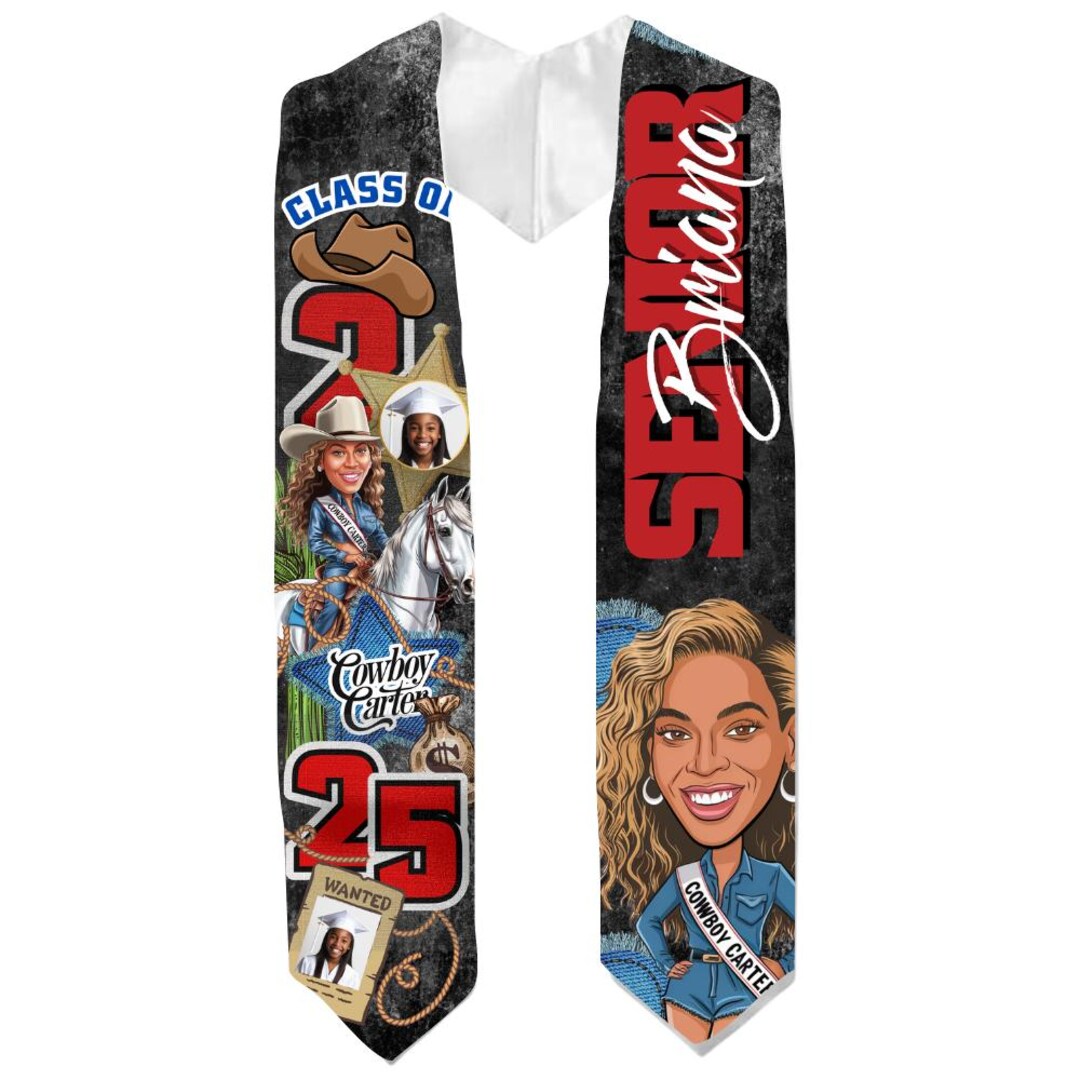 Custom Graduation Stole | Cowboy Carter Inspired | Graduation Cowboy ...