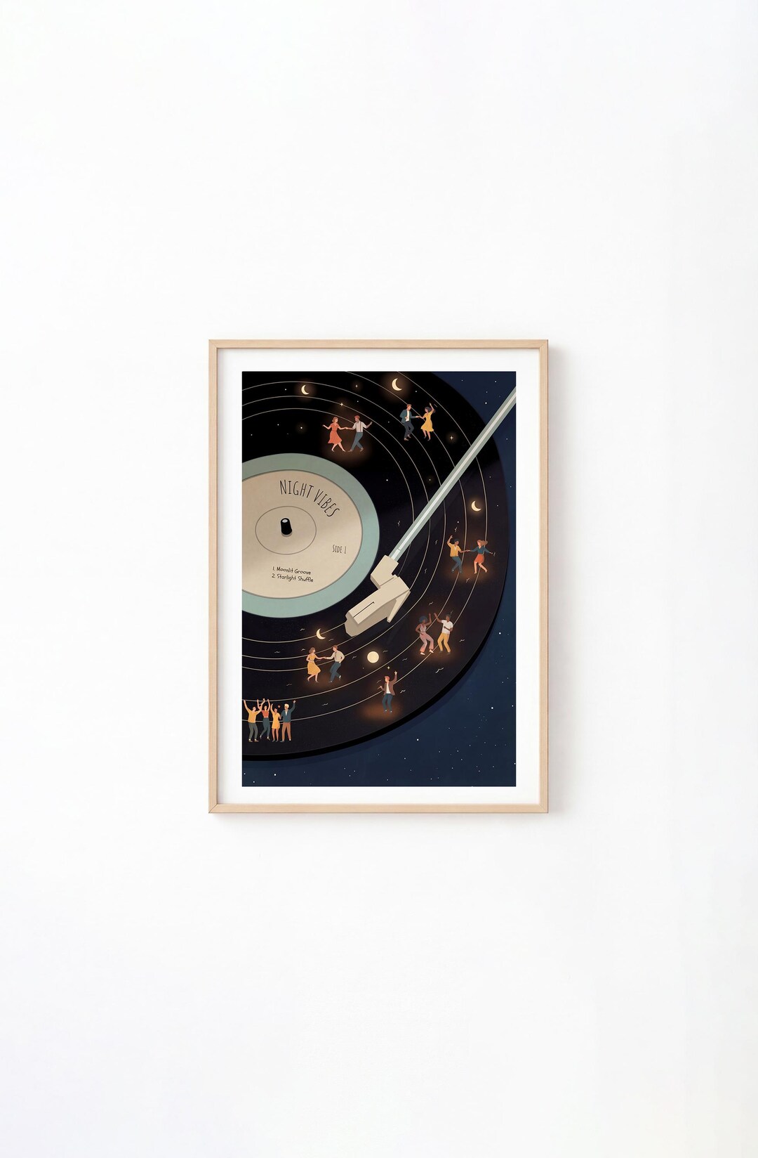 Retro Music Art Print – Vinyl Record Dance Wall Poster (digital ...