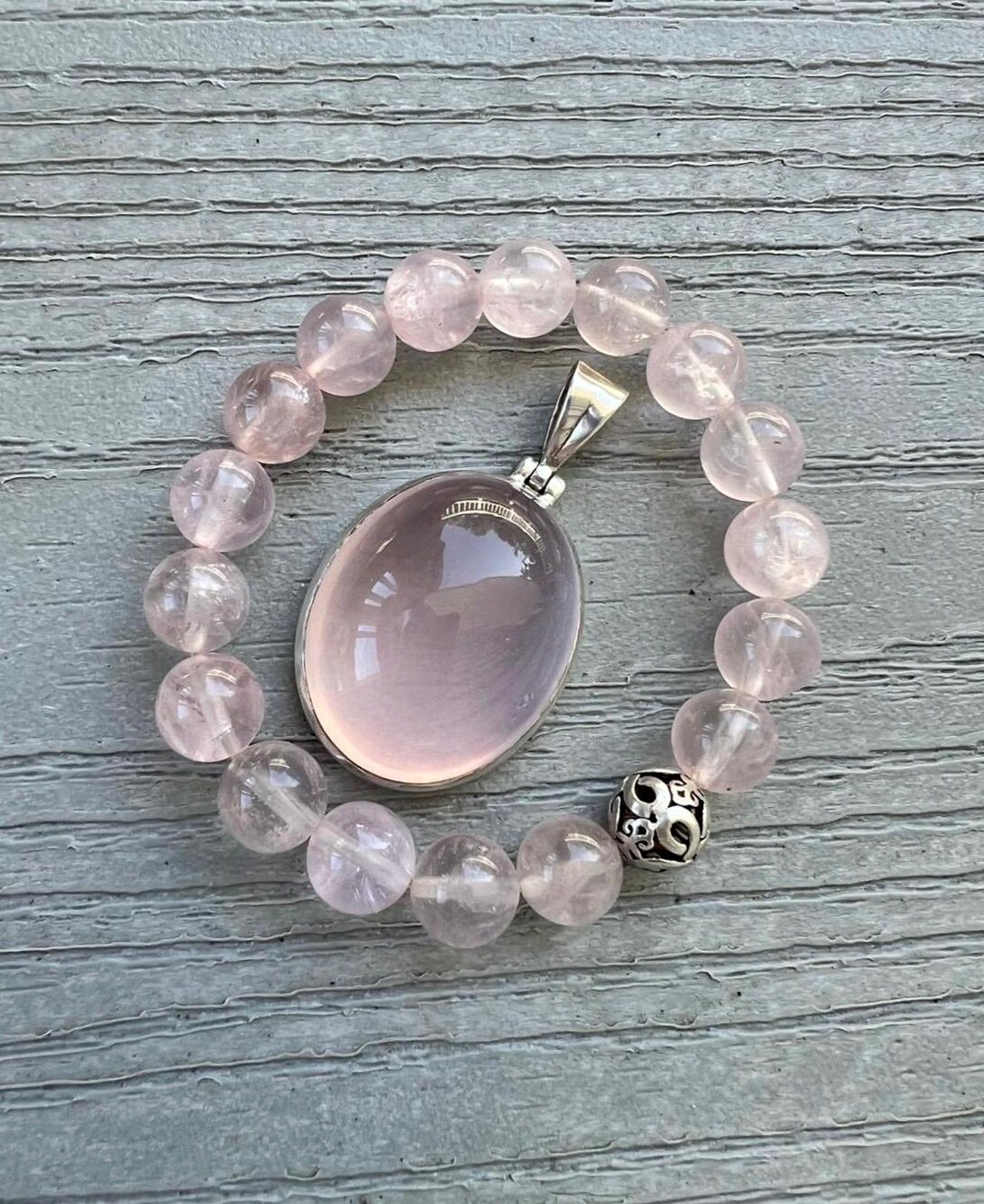 Natural Rose Quartz Set, Madagascar, 925 Silver - Etsy