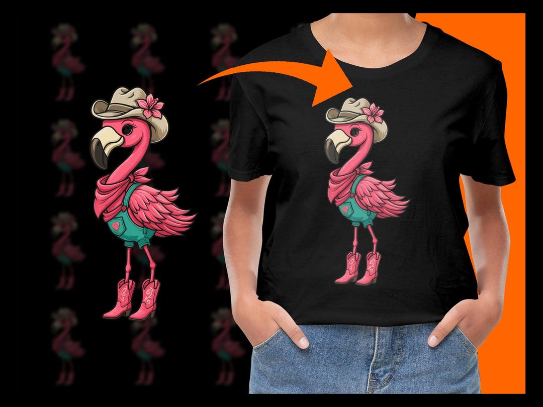 Cowboy Flamingo With Hat PNG, Animal Graphics, Wild West Clipart, Pink ...