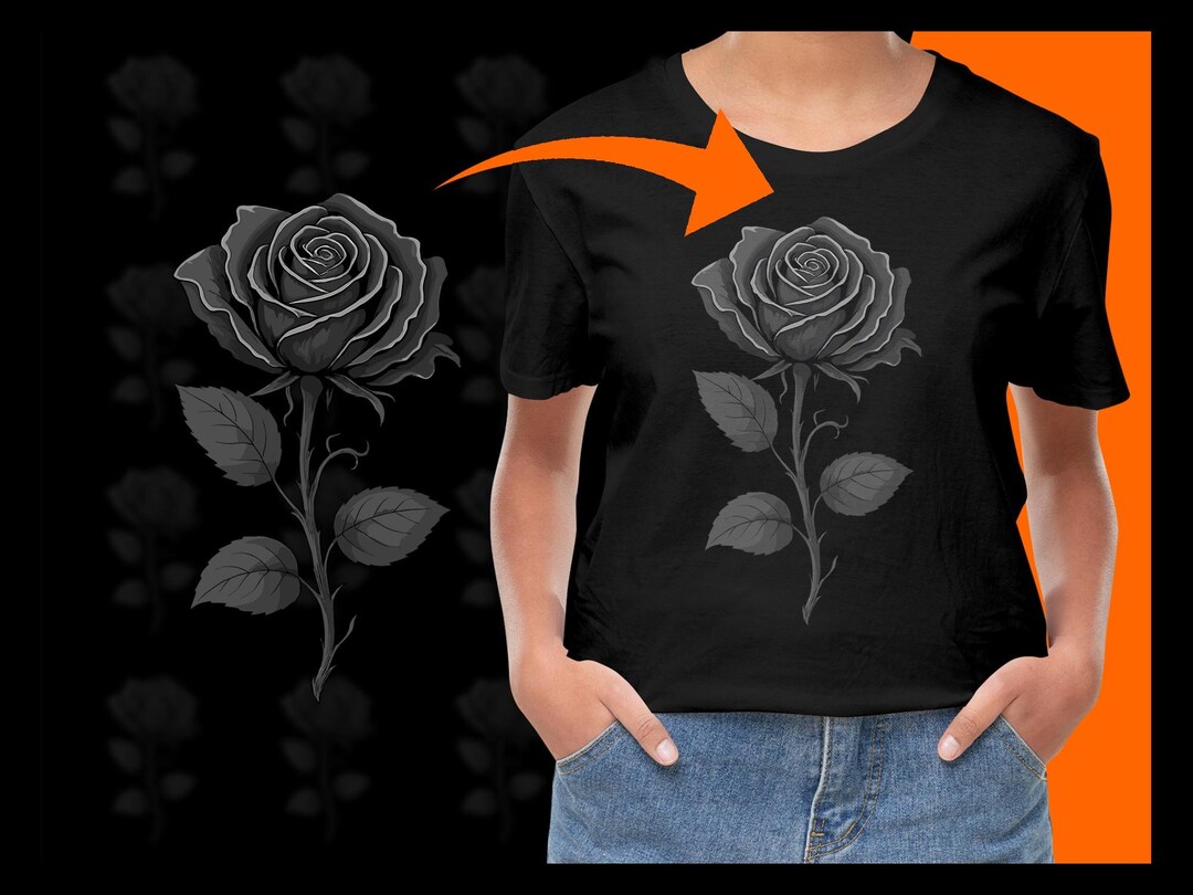 Black Rose Clipart PNG, Dark Floral Image, Gothic Rose, Emo Style ...