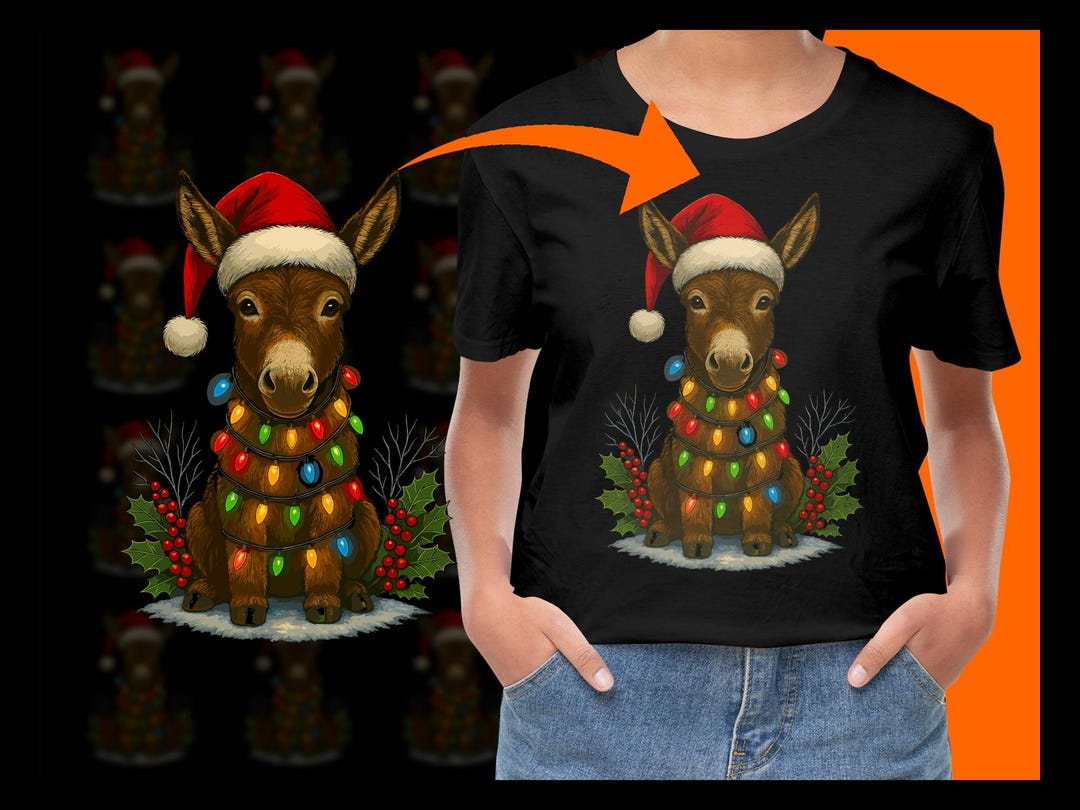 Christmas Donkey With Lights and Hat PNG, Free Commercial Use, Instant ...