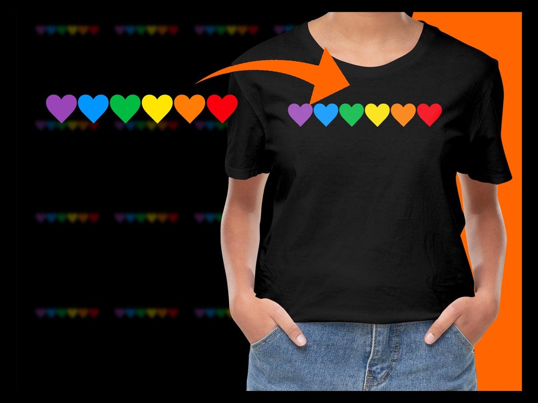 Rainbow Hearts Line PNG, Pride Month, LGBTQ, Love Wins, Colorful Hearts ...