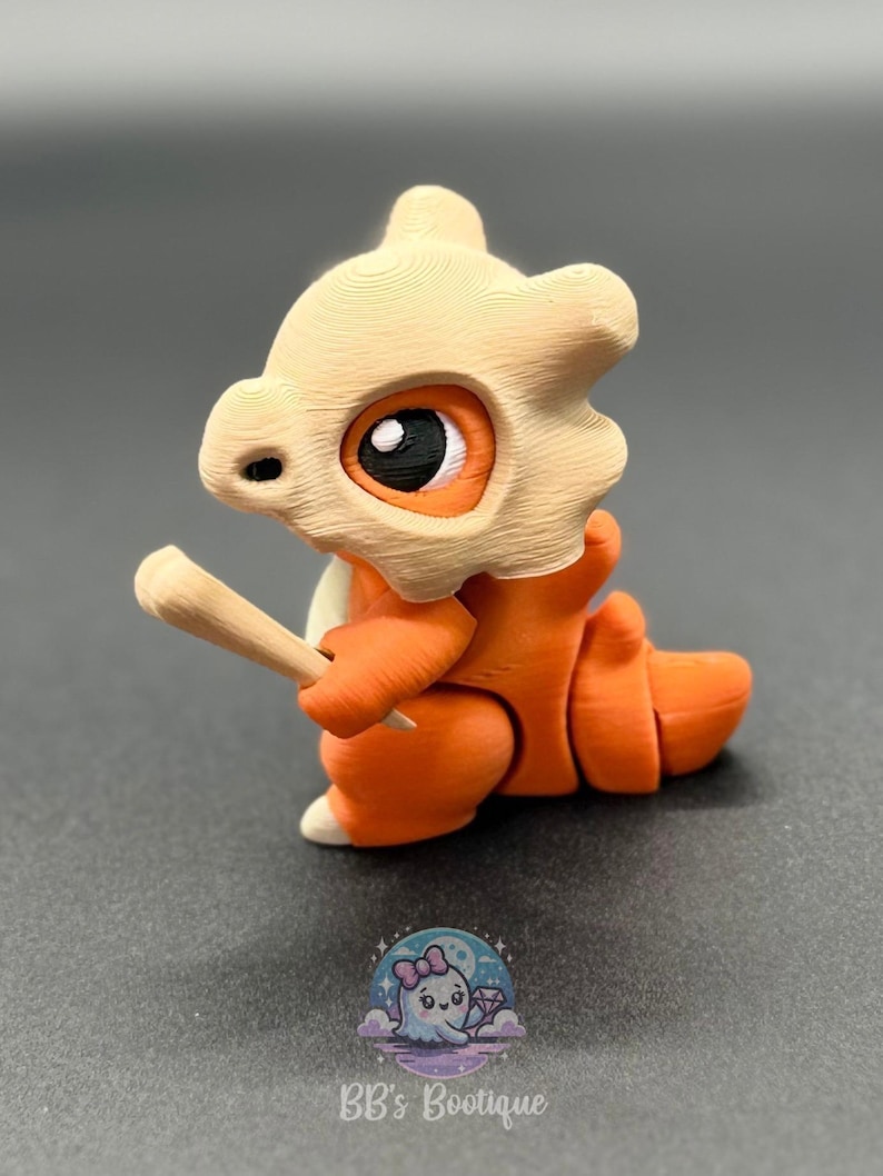 3D Printed Cubone Figure – Articulated Pokémon Collectible | Removable ...