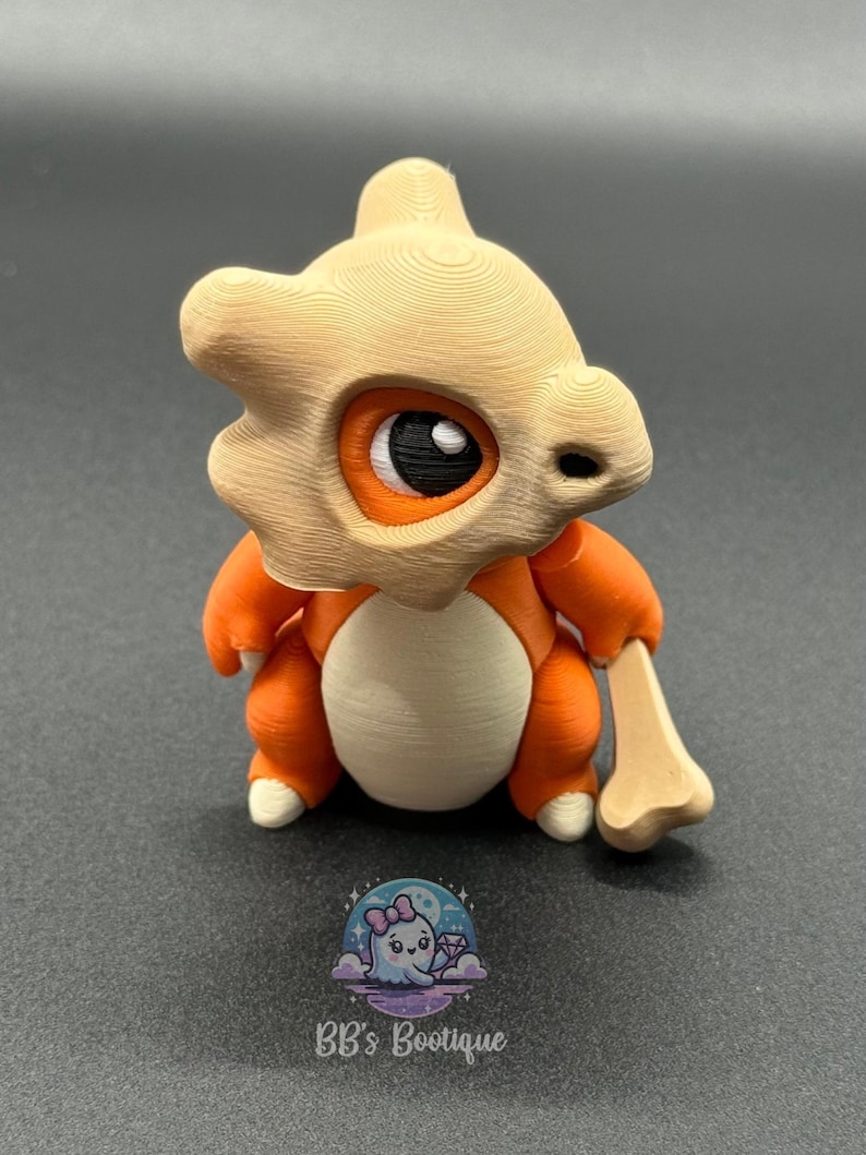 3D Printed Cubone Figure – Articulated Pokémon Collectible | Removable ...