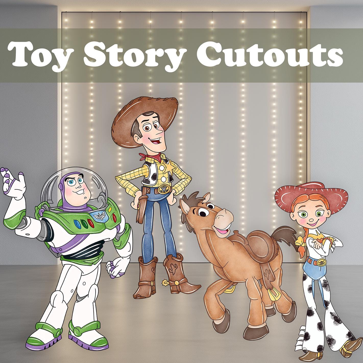 Toy Story Cutout SET, Woody, Life Size Cutout, Buzz, Backdrop Decor ...